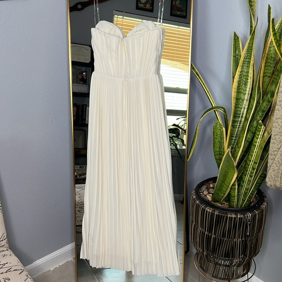 House of CB | Dresses | House Of Cb Amorata Ivory Pleated Maxi Dress ...